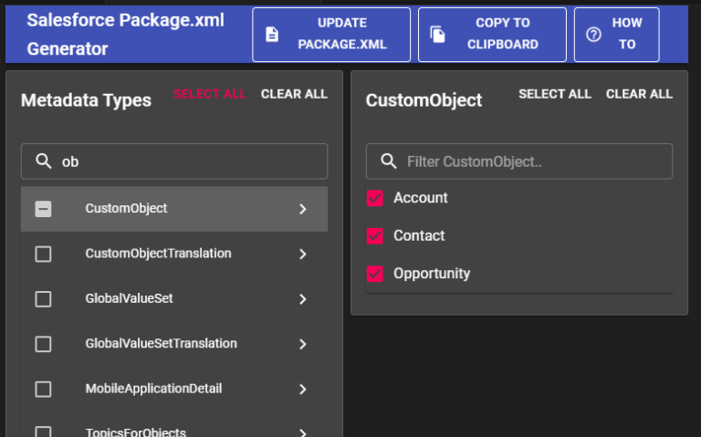 UPDATE PACKAGE.XMLを押すとpackage.xmlに行が追加されます。